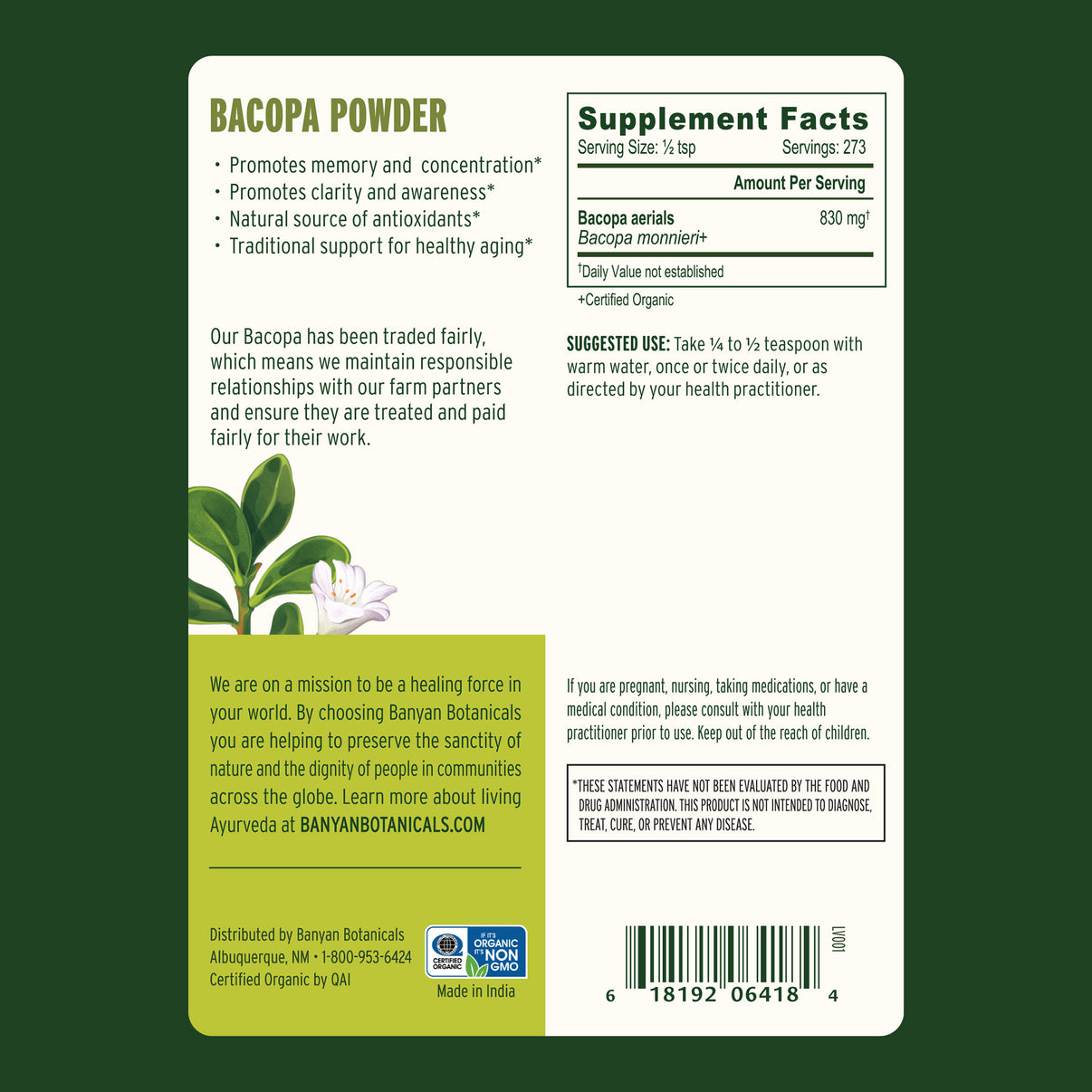 Bacopa Powder | Bacopa Monnieri Powder – Banyan Botanicals