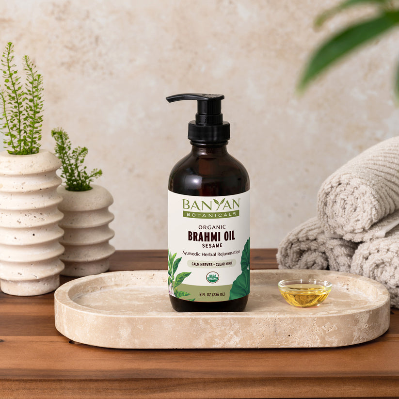 Brahmi Oil (Sesame Oil Base) | Gotu Kola Oil | Herbal Body Oil – Banyan ...