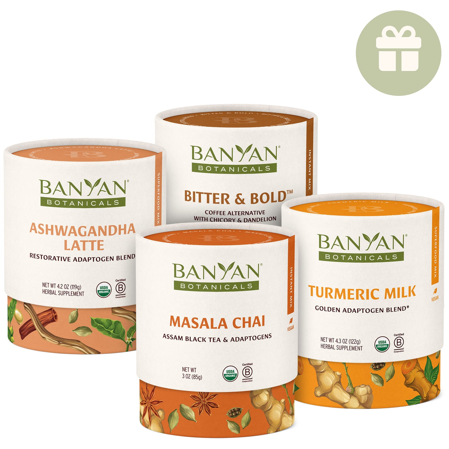 Delux Ayurvedic Drinks Gift Bundle | Herbal Coffee and Lattes – Banyan ...