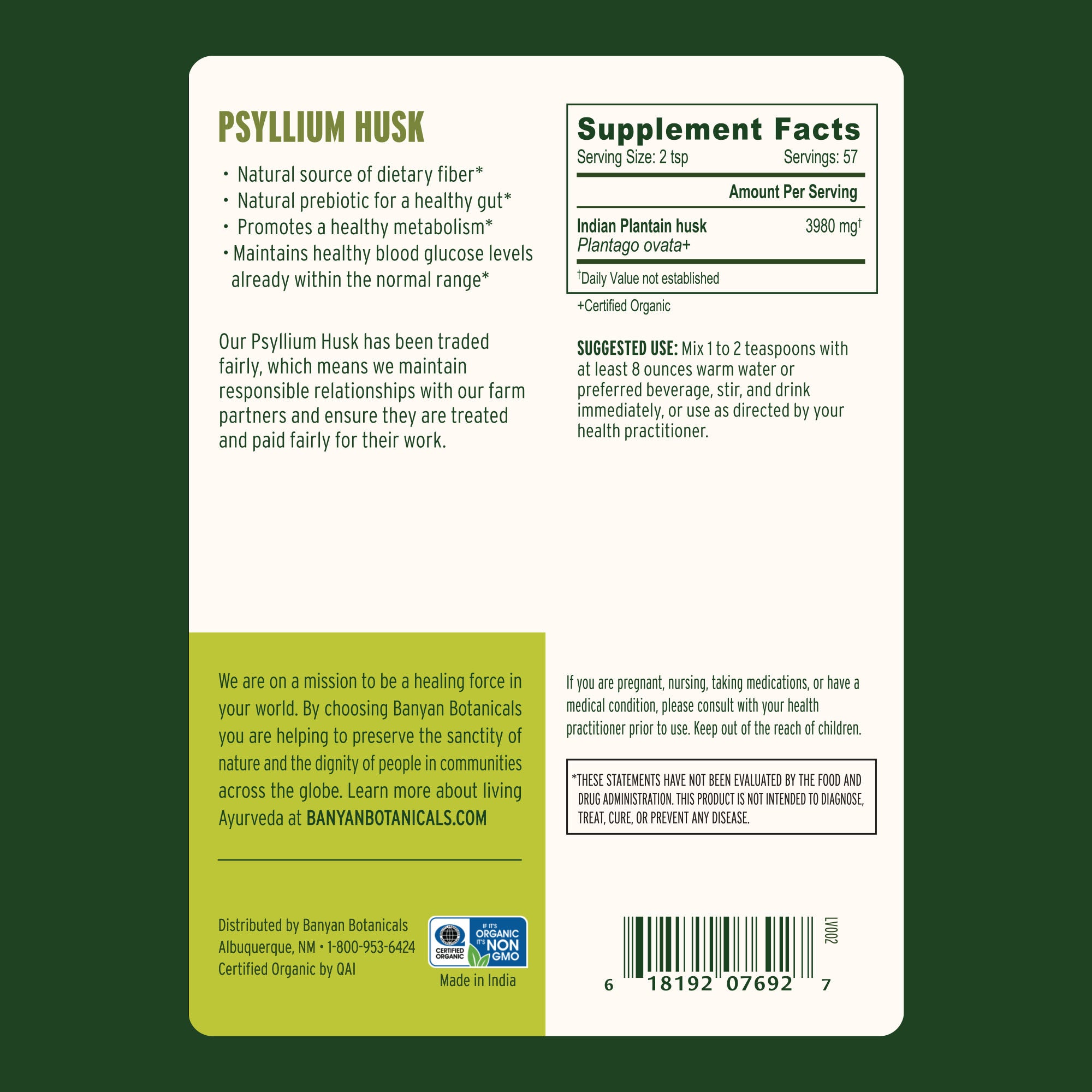 Psyllium Husk (Plantago ovata) | Organic Soluble Fiber Supplement ...