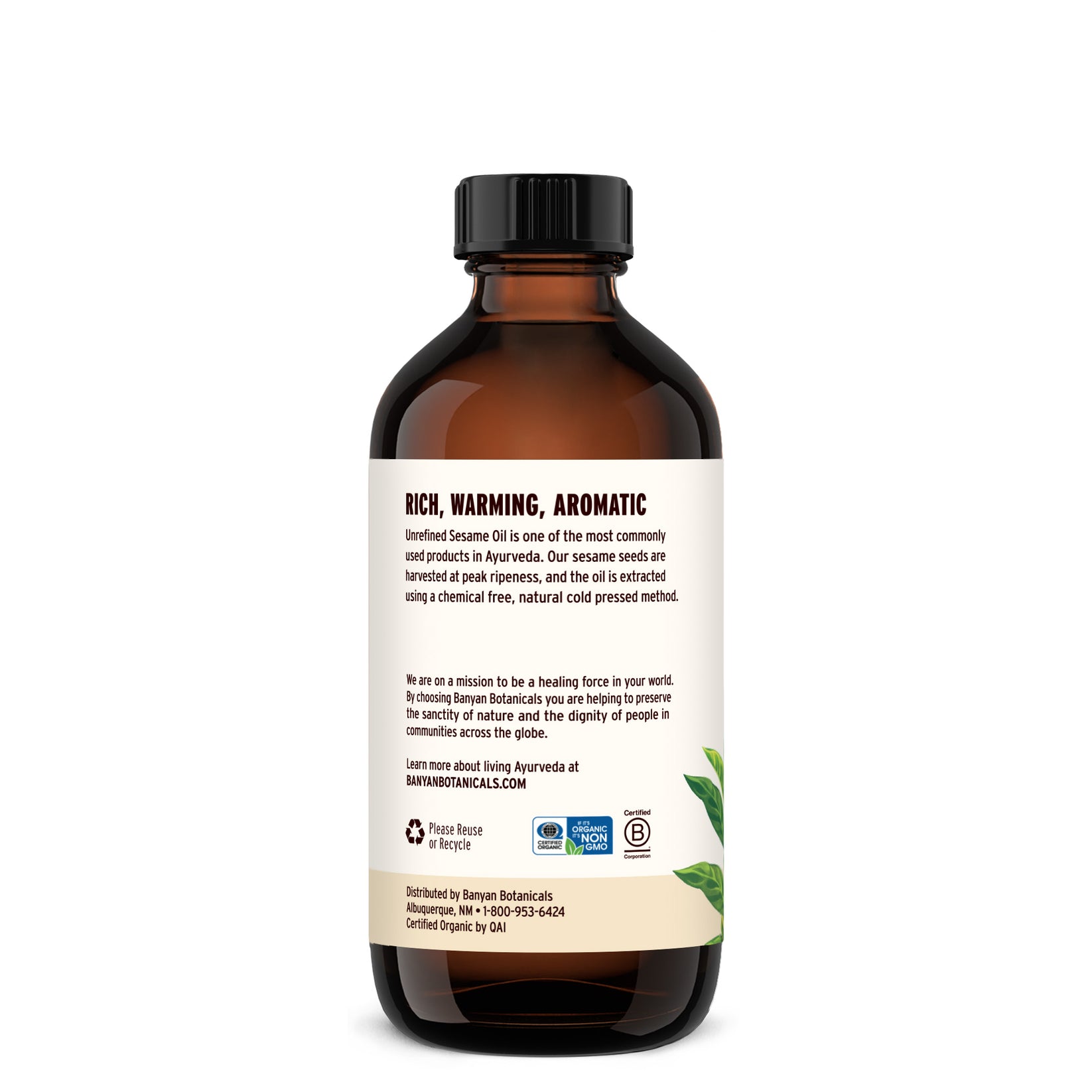 Sesame Oil for Hair, Skin and Massage | Organic Sesame Oil – Banyan ...