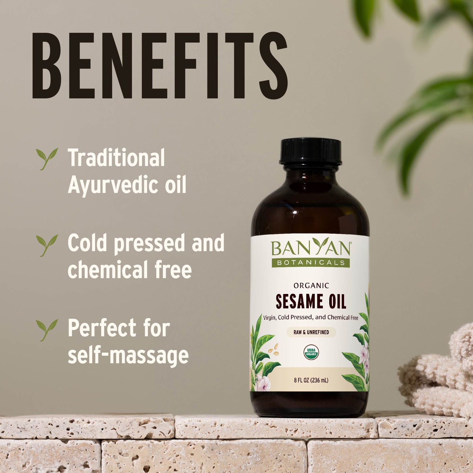 Sesame Oil for Hair, Skin and Massage | Organic Sesame Oil – Banyan ...