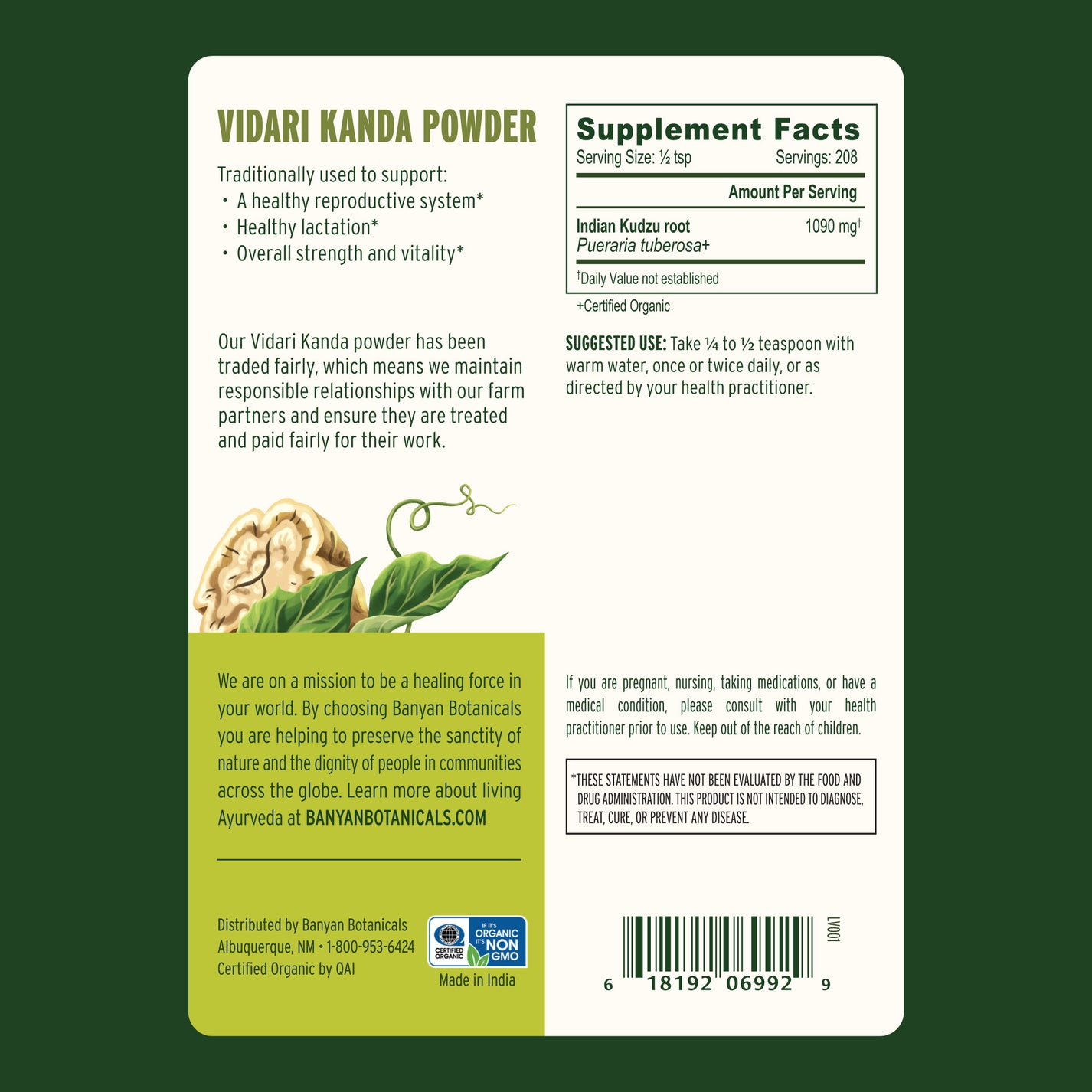 Vidari Kanda Powder (Pueraria tuberosa) | Organic Vidari Root Powder ...