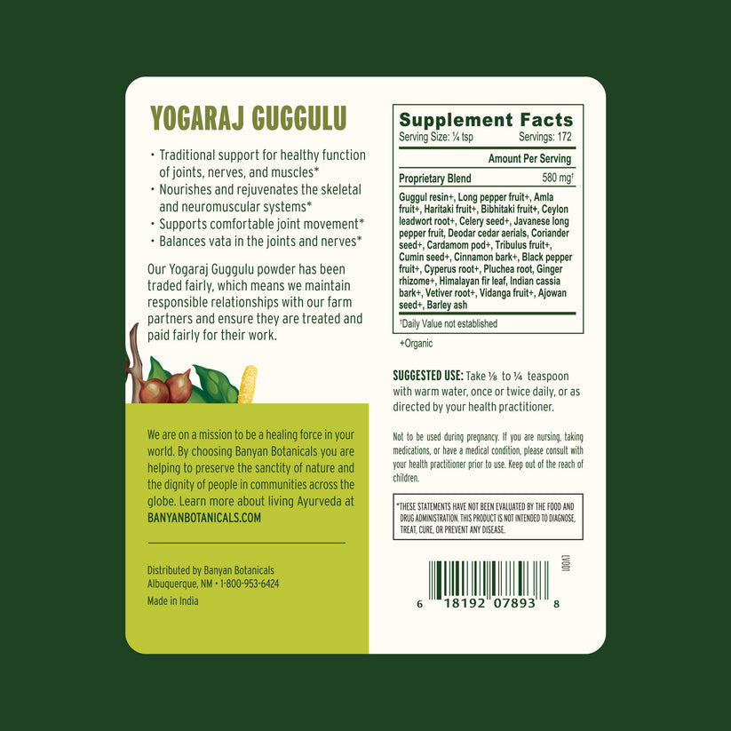 Yogaraj Guggulu Powder - Buy Organic Yogaraj Guggulu Online – Banyan ...